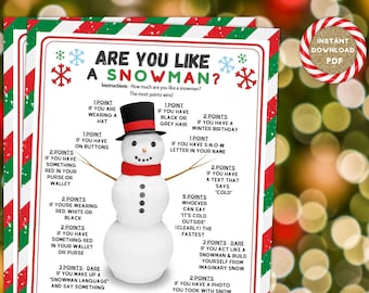 Roll A Snowman Game Printable Christmas Game Dice Game - Etsy Canada