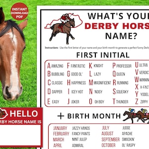 Whats Your Kentucky Derby Horse Name Game | Triple Crown Party Game ...