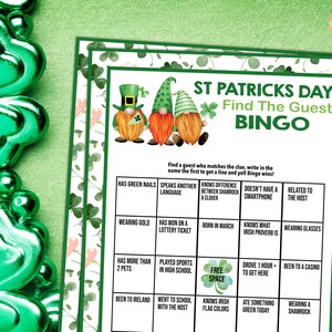 St Patricks Day Game , St Patricks Day Find the Guest Bingo, St ...