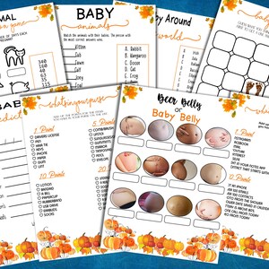 Pumpkin Halloween Baby Shower Games Package 8 Printable Games ,fall ...