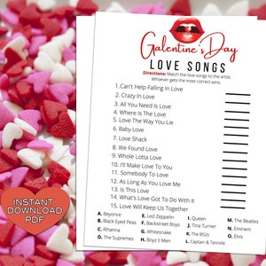 Galentines Day Love Songs Game fun Party Game Ladies Night Out Girls ...