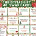 Christmas Gift Exchange Yankee Swap Cards, Printable Group Xmas Present ...