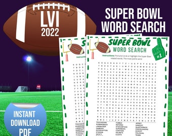 Super Bowl Word Game | Etsy