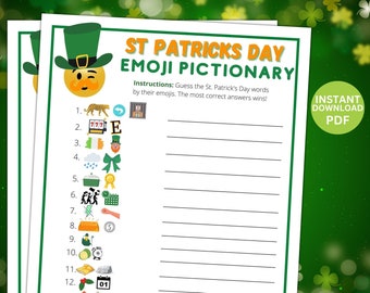 St Patrick's Day Emoji Pictionary, Emoji Game, St Patricks Day Party ...