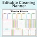 Editable Printable Weekly Cleaning Schedule | House Cleaning Planner ...