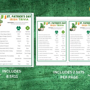 Printable St Patricks Day Irish Trivia Game | Irish Quiz | St Paddys ...
