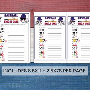 Printable Baseball Emoji Pictionary Team Party Game | World Series Quiz ...