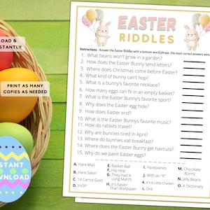 Fun Easter Riddles Printable Game | Family Activity | Kids or Adults ...