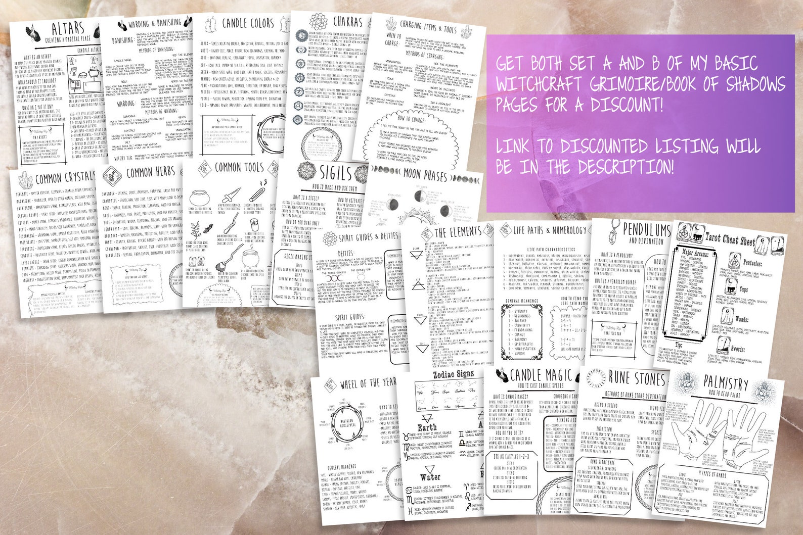 15 Baby Witch Spells & Spell Casting Printable Book of Shadows Pages ...