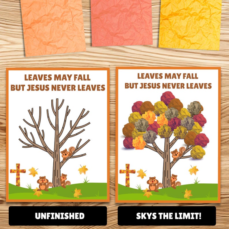 Printable Fall Jesus Never Leaves Bible Toddlers Kids Craft | Preschool ...