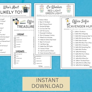 Editable Office Party Games Bundle | Printable Quizzes Work Team ...