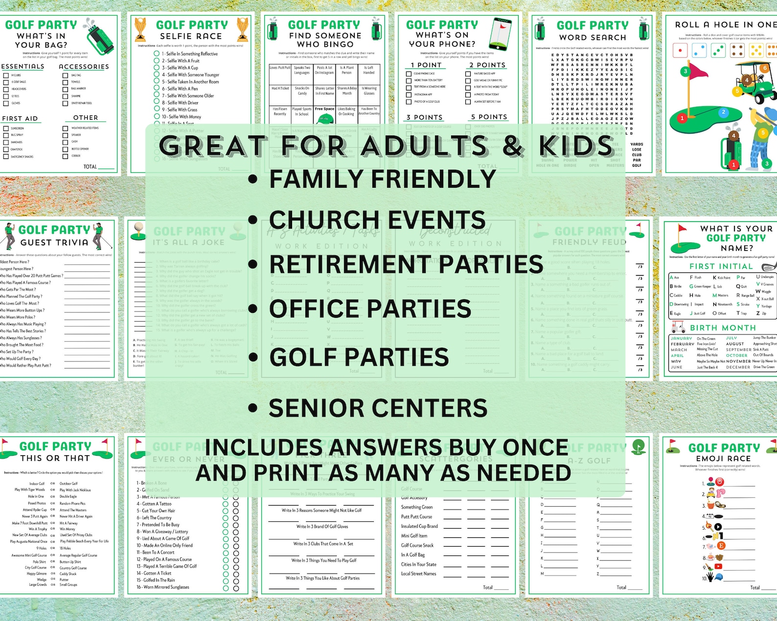 Editable Golf Party Games Watch Golf Themed Party Ideas Printable ...