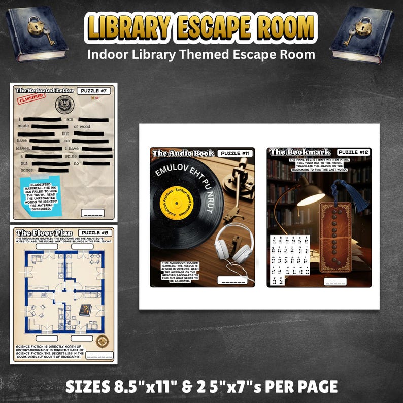 Library Escape Room Game Printable | the Lost Archives Mystery ...