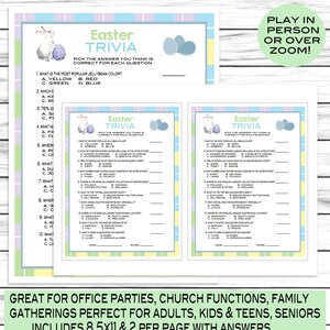 16 Easter Games, Spring Party Games, Trivia, Adults, Kids, Family Games ...