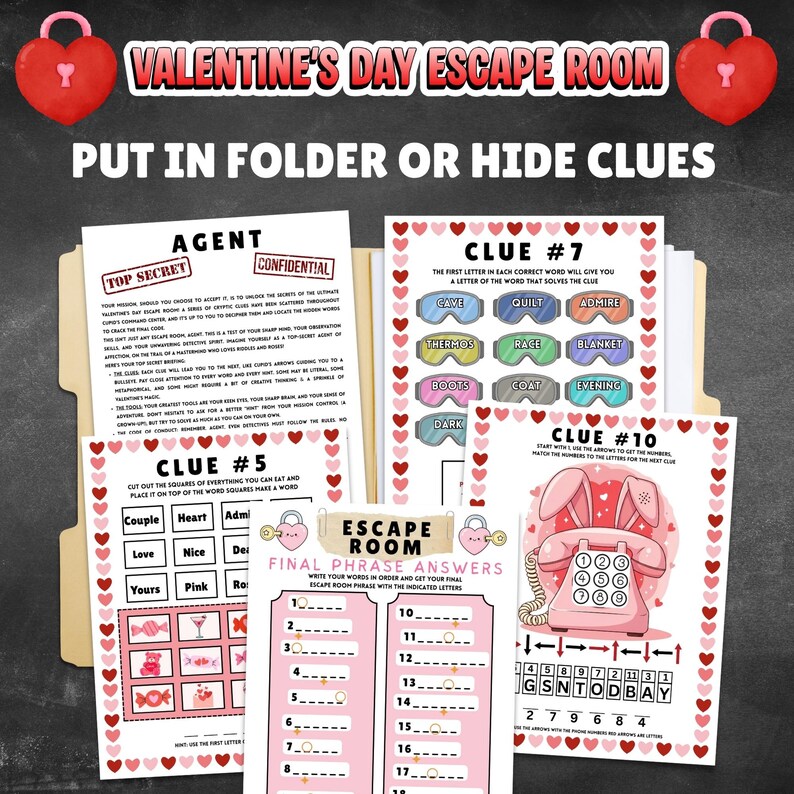 Junior Detective Valentine Escape Room | 18 Clue Mystery Game for Kids ...