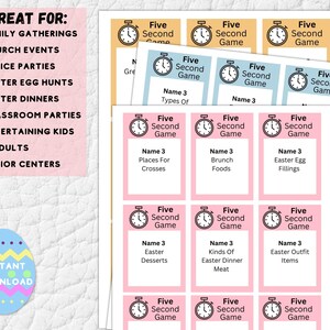 Printable Spring Think Fast Game | Easter Activity for Kids Adults ...