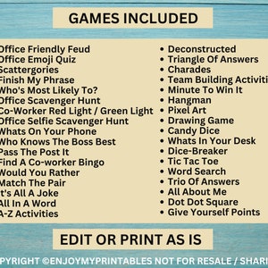 Editable Office Party Games | Work Party Games | Team Meeting | Work ...