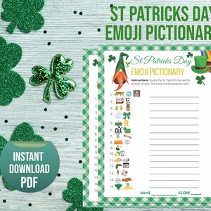 St Patricks Day Emoji Pictionary Game, Saint Pattys Party Quiz ...