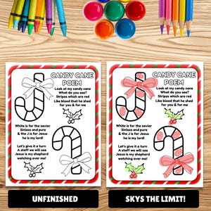 Candy Cane Story Fingerprint Craft • Christian Christmas Poem Printable ...