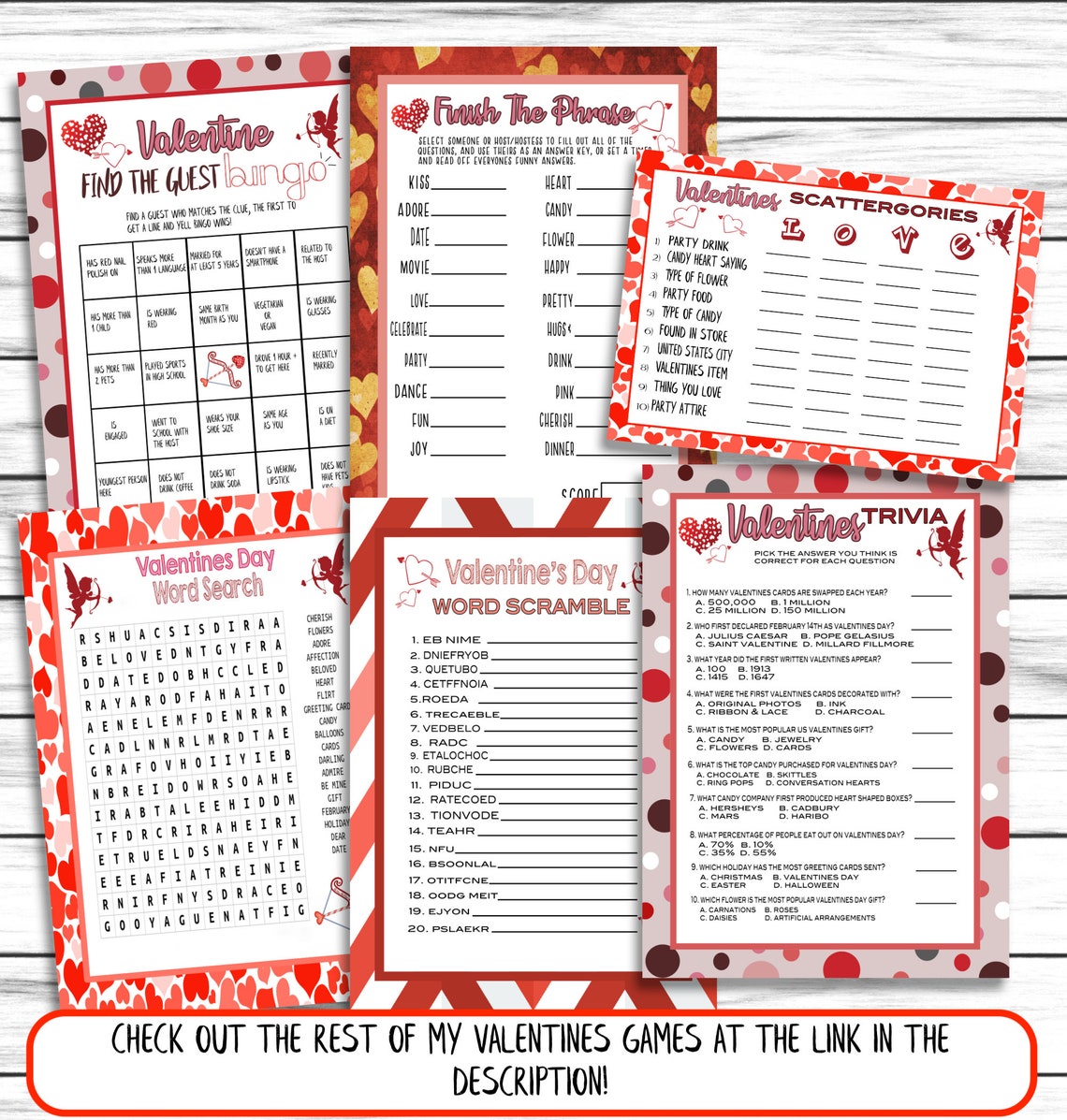 Valentines Day Trivia Game, Valentines Party Trivia, Valentines Day ...