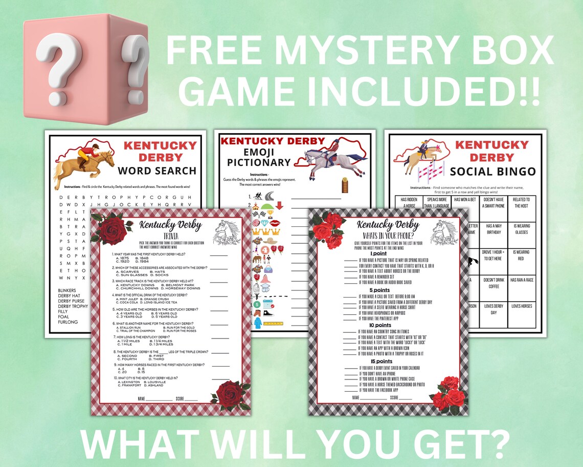 Kentucky Derby Trivia Game Derby Party Game Trivia Game for - Etsy