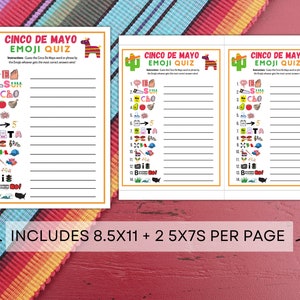 Printable Cinco De Mayo Game Emoji Pictionary Party Game | Emoji Quiz ...