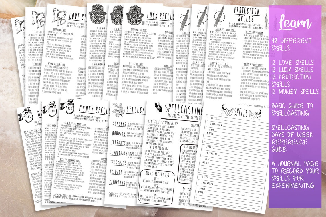 15 Baby Witch Spells & Spell Casting Printable Book of Shadows - Etsy