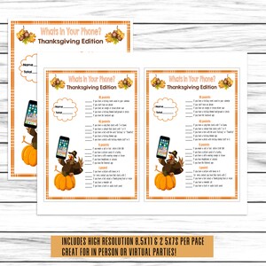 Thanksgiving Phone Game, Printable or Virtual Turkey Day Quiz for Kids ...
