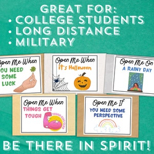 Editable Open When Envelopes for College Students Long Distance Open If ...