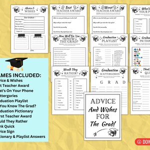 Printable 2024 Unique Graduation Games | Printable Unique Quizzes ...