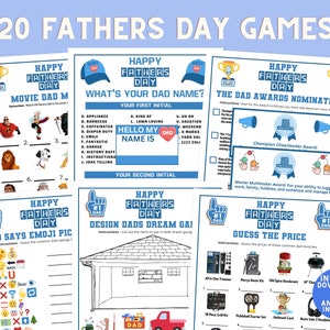 Printable Father's Day Game Bundle | DIY Dads Day Games | Father's Day ...