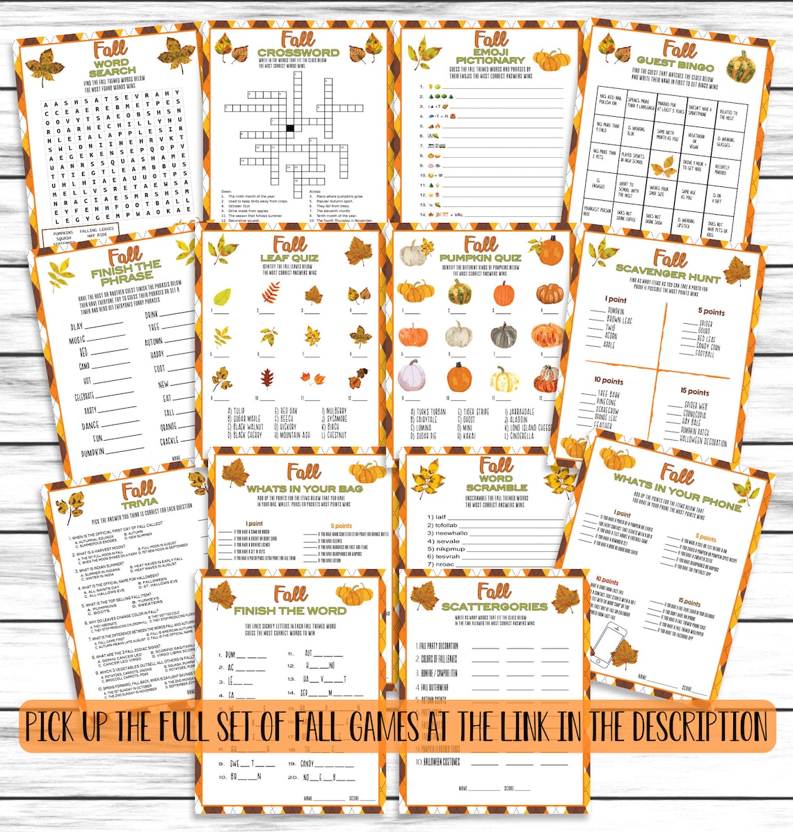 Fall Whats in Your Phone Game, Printable or Virtual Fun Game for Adults ...