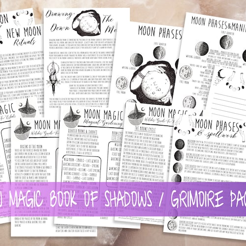 Witchcraft Printable Basic Book of Shadows Pages Grimoire | Etsy