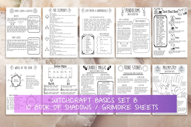 Witchcraft Basic Printable Grimoire Pages, Book of Shadows Pages ...