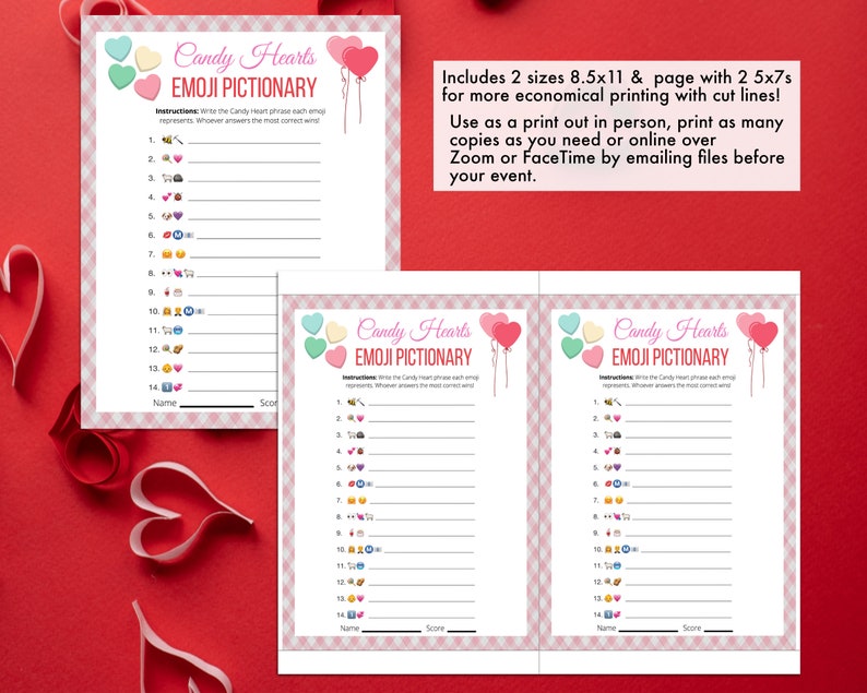 Valentine Day 8 Trivia Emoji Game Set Bundle classroom Office - Etsy