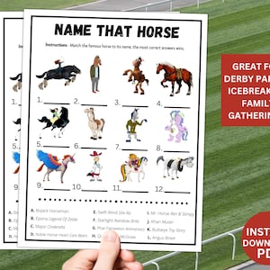 Kentucky Derby Name That Horse Trivia Game | Derby Party Game for ...