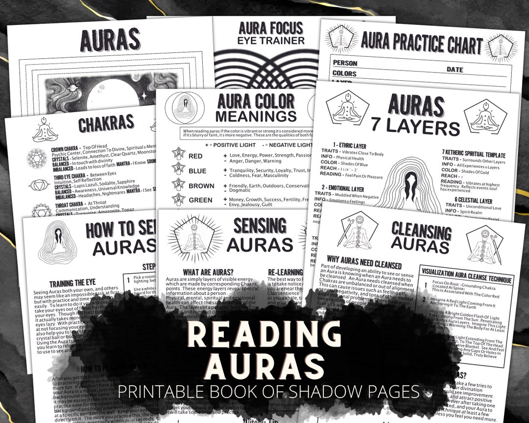 Auras Book of Shadows Pages | Witch Supplies Reference Sheets | How to ...
