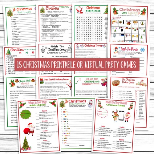 Digital Christmas Games for Kids Virtual Christmas Party for - Etsy