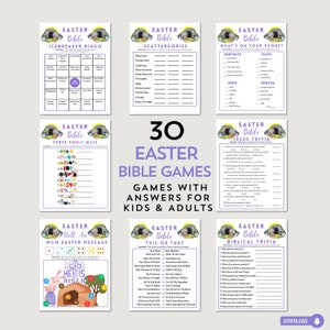 Printable Easter Themed Bible Games and Answers Mega Bundle |sunday ...