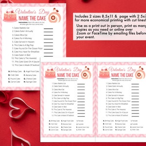Valentines Day Fun Cake Trivia Game -classroom Office Party Game for ...
