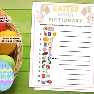 Easter Printable Emoji Pictionary Game | Fun Family Activity | Kids ...