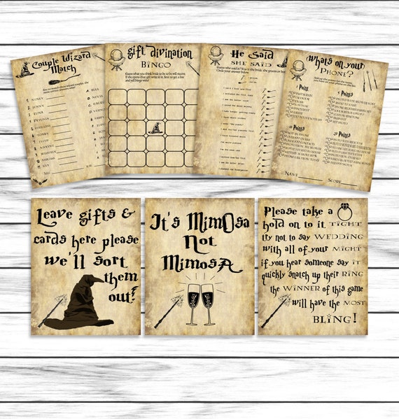 Wizard Witch Bridal Shower Set Halloween Bridal Shower Games - Etsy