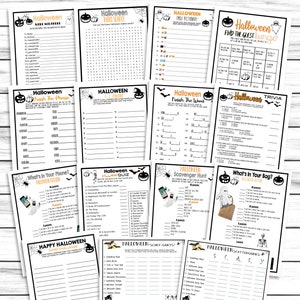 Halloween Party Games Bundle, 15 Scary Games Set, Trivia ...