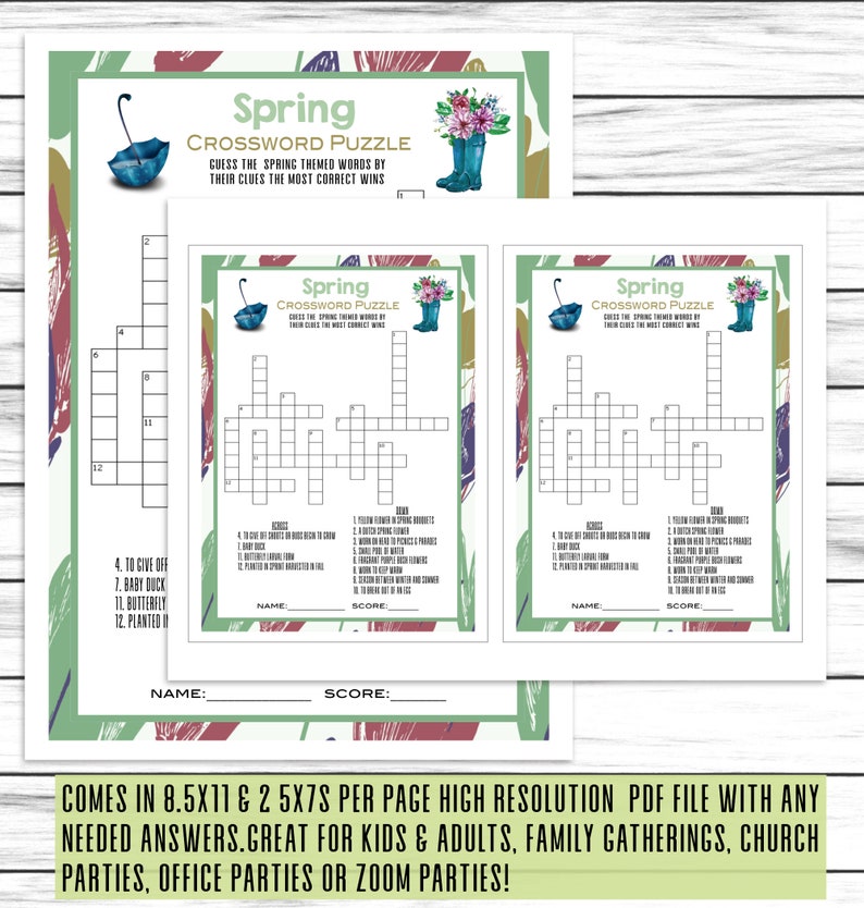 14 Virtual or Printable Spring Party Games, Spring Party Games for ...