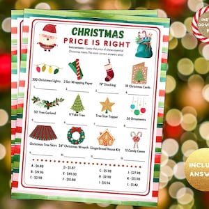 Christmas Guess Price Game, Printable or Virtual Xmas Day Quiz for Kids ...