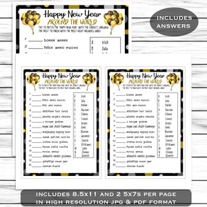 New Years Trivia Quiz Game, Printable or Virtual Holiday Party Game for ...