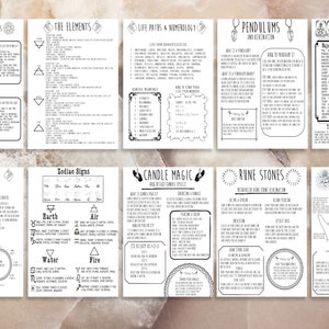 Witchcraft Basic Printable Grimoire Pages, Book of Shadows Pages, Moon ...
