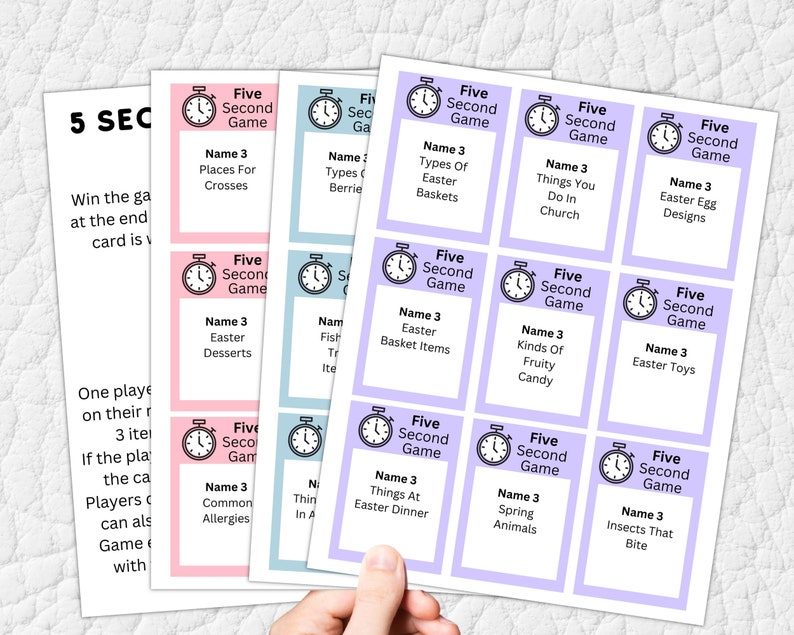 Printable Spring Think Fast Game Easter Activity for Kids - Etsy