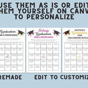 Graduation Party Editable Games Mega Bundle | Printable Adult Kids ...