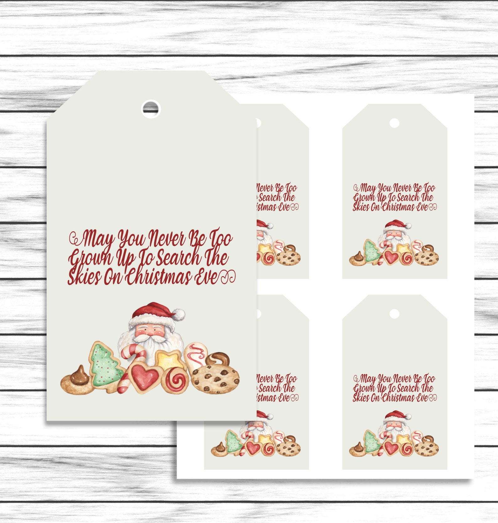 Christmas Cookie Gift Tags Printable Christmas Gift Tags DIY | Etsy